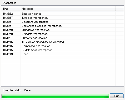 DTM Query Reporter: Execution Console